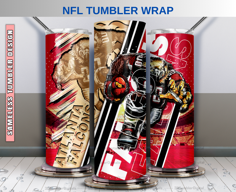 Falcons Tumbler Wrap , Nfl Wood Mascot Tumbler Wrap, Nfl Mascot Tumble ...