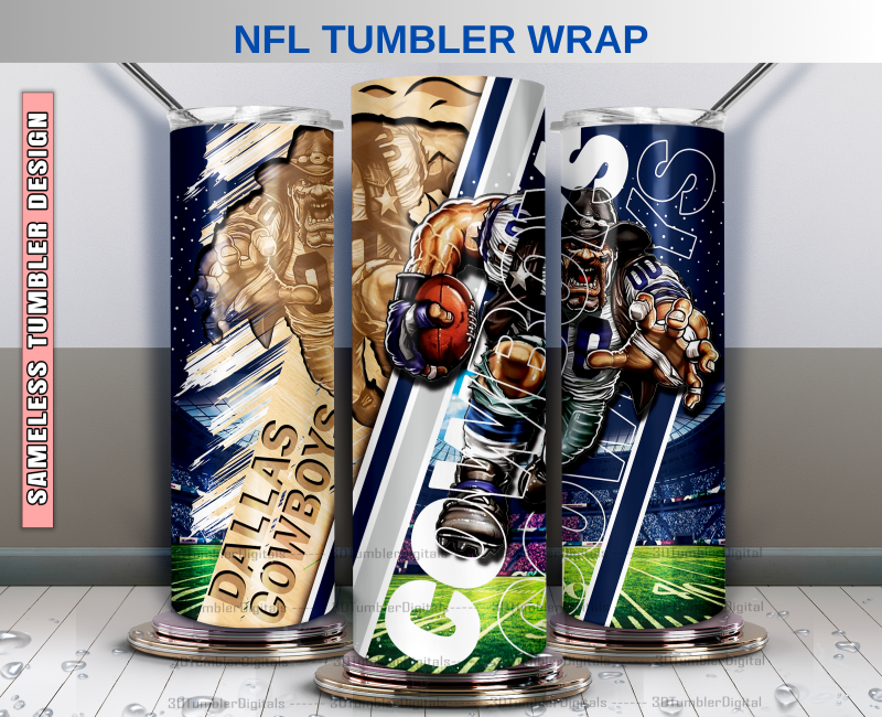 Cowboys Tumbler Wrap , Nfl Wood Mascot Tumbler Wrap, Nfl Mascot Tumble ...